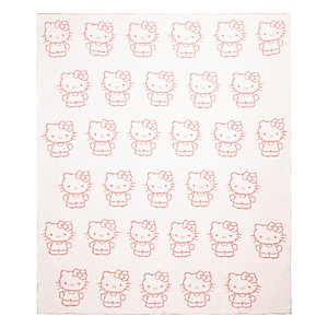 Hello Kitty Feather Knit Fluffy Throw Blanket - Fuzzy Blanket Measures 50 x 60 Inch, Super Soft Soft Lightweight Pink Accent for Couch or Chair