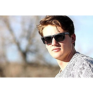 Optic Nerve - Premium & Affordable Polarized Wayfarer Sunglasses for Men/Women, Mashup Edition with Matte Driftwood Grey Frame/Smoke/Silver Flash Lens