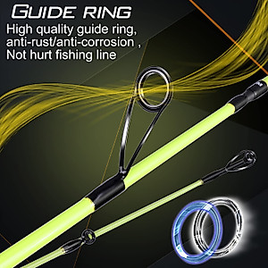 Sougayilang Fishing Rod and Reel Combo, Stainless Steel Guides Fishing Pole with Spinning Reel Combo for Saltwater and Freshwater-yellow-6.9ft and 3000