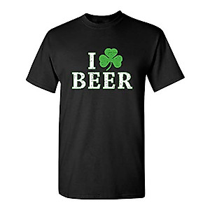 I Clover Beer Men's Patty Irish Funny St Patrick's Day T Shirt L Black1