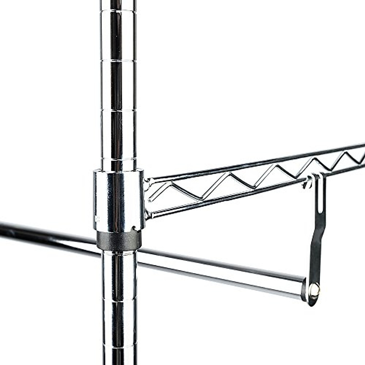 COOBL 2-Tier Heavy Duty Rolling Garment Rack,Wire Shelving Clothes Rack for Clothing,Storage with Double Rods,Lockable Wheels (Silver)