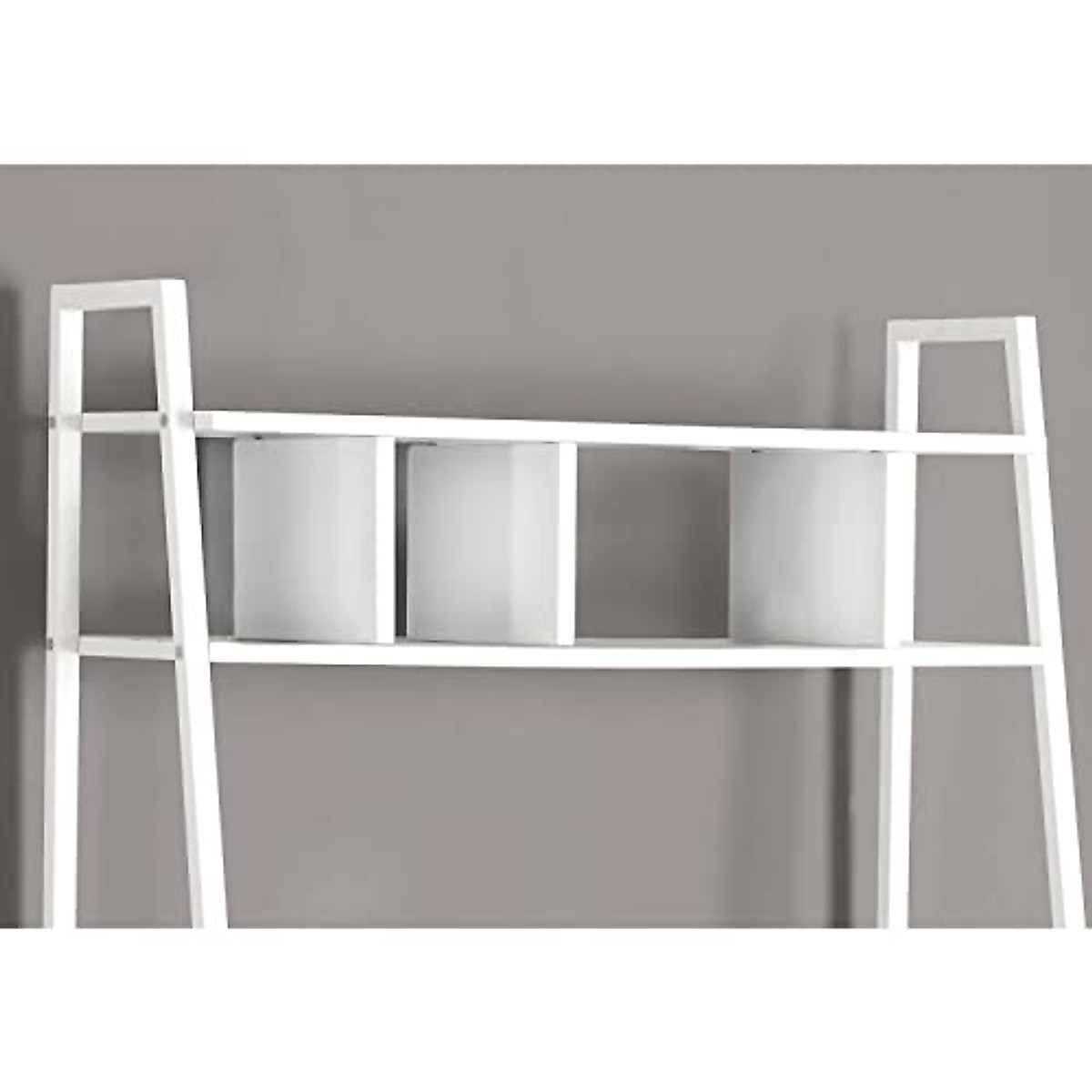 Monarch Specialties Workstation-Ladder Style Computer Desk with Shelves-Metal, 32" L, White