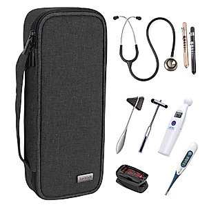 Teamoy Stethoscope Case Compatible with 3M Littmann, ADC, Omron Stethoscope, Stethoscope Carrying Case Travel Bag for Nurse Accessories, Black
