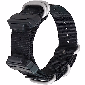 Lijinlan Military Ballistic Nylon Strap Replacement G-Shock Watch Bands Compatible with Casio G-Shock Watch Model GW100/GA100/GA400/GD120/ DW-D5500 /DW5600E/ DW6900/DW-9052/GWM5610/GW9400 (Black)