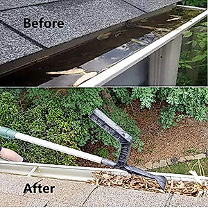 Home Gutter Tool Gutter Cleaning Spoon and Scoop, Threaded Design Roof Gutters Cleaning Tool for Garden, Ditch, Villas, Townhouses