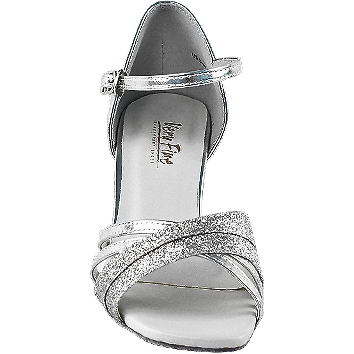 Women's Ballroom Dance Shoes Tango Wedding Salsa Latin Dance Shoes Silver Stardust & Silver Leather 6030EBB Comfortable - Very Fine 2.5" Heel 8 M US [Bundle of 5]