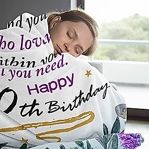 Mubpean 70th Birthday Gifts for Women - 70th Birthday Gifts Blanket - Best Gifts for 70 Year Old Woman - 70 Year Old Birthday Gifts for Woman - 70th Birthday Gift Ideas,Birthday Decor Blankets 60"x50"