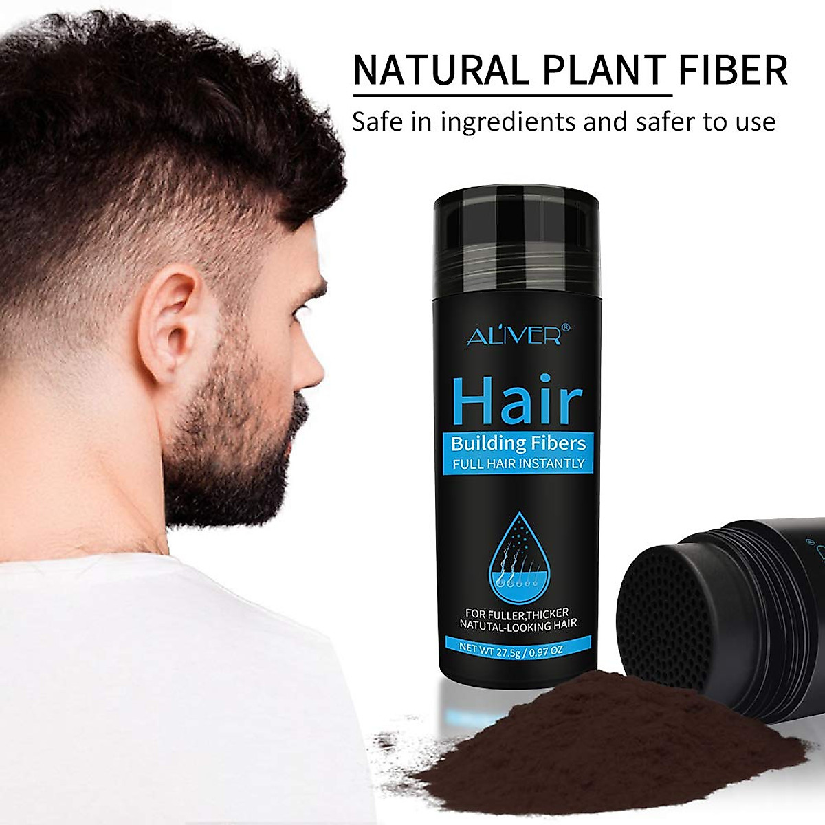 Hair Building Fibers,Hair Thickening Fibers Spray Pump 2-in-1 Kit Set,Thicker Fuller Hair in 15 Seconds-Instantly Conceals Hair Loss,Natural Formula Hair Thickener for Fine Hair for Women & Men​