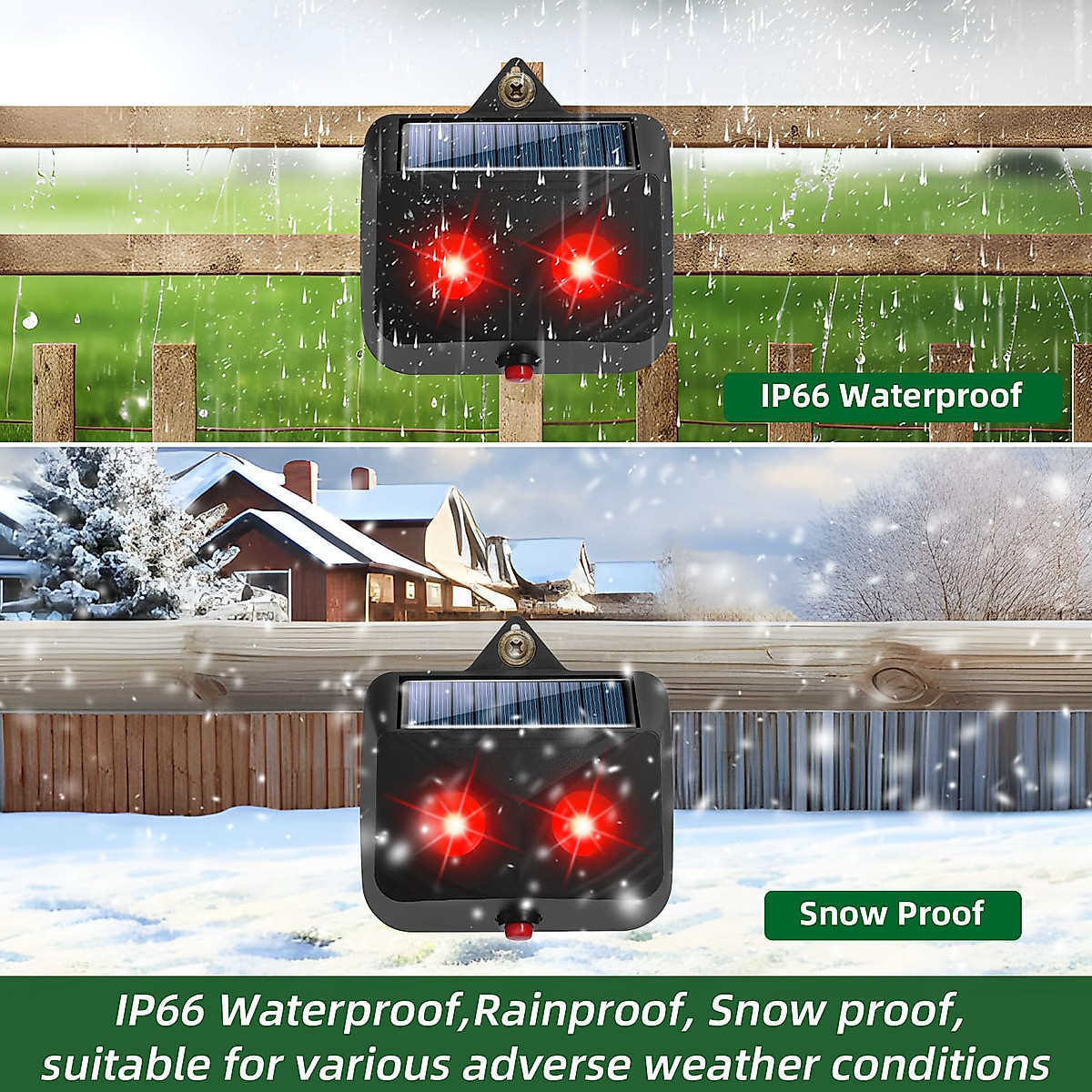 4Pcs Solar Nocturnal Animal Repeller Predator Control Light Coyote Repellent Devices with LED Lights Outdoor Night Guard Animal Predator Repellent for Deer,Cat,Coyote from Yard Farm&Chicken Coop (Red)