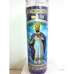 Saint Cipriano (San Cipriano) 7 Day Unscented Candle in Glass