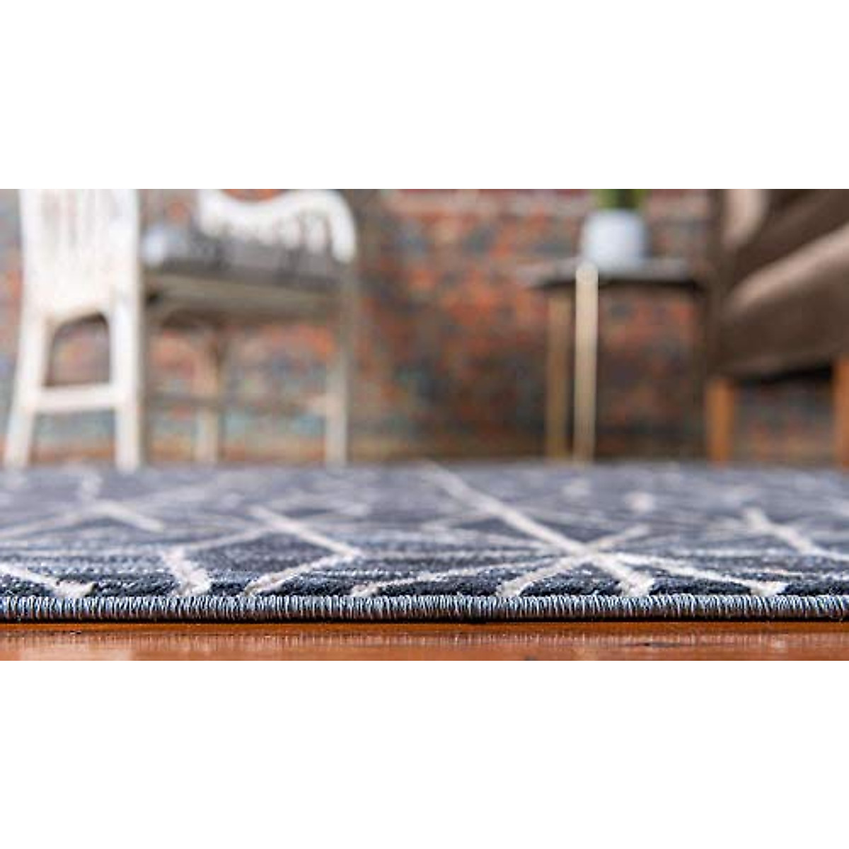 Unique Loom Uptown Collection by Jill Zarin Collection Geometric Modern Navy Blue Area Rug (8' 0 x 10' 0)