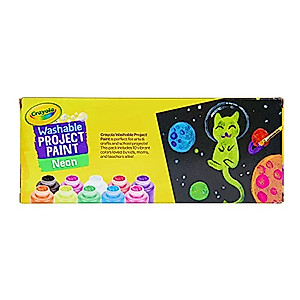 Crayola Washable Kids Project Paint - Neon (2oz), Arts & Crafts Supplies For Kids, Preschool & Kindergarten, Gifts, Ages 3+