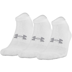 Under Armour Adult Training Cotton No Show Socks, Multipairs , White (3-Pairs) , Large