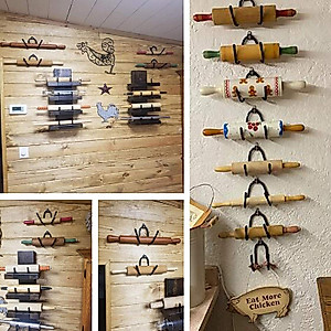 Rolling Pin Holder Rolling Pin Display Rack Rolling Pin Storage Organizers, Home Decor kitchen Wall Mount Hooks – Wall Hanging Multi Purpose Bottle Rack - Hardware Included - No Rolling Pin