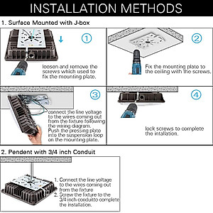 Konlite 27W LED Canopy Area Light - 6 Pack - Dark Bronze - 100W HID/M.H. Equivalent - 3800 LM - Daylight Light - 120-277V - UL, Idea for for Gas Station, Gym, Warehouse, Shop, Underpass, Loading Dock
