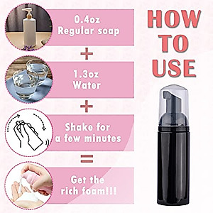 60PCS Lash Shampoo Bottles and Brushes Set, 10pcs Foam Pump Dispenser, 10pcs Nose Pore Deep Cleaning Brush, 10pcs Eyelash Extension Tube Brush, 10pcs Extension Aftercare Instructions Cards, 10pcs Lash