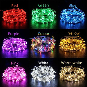 Led Fairy Lights Battery Operated Mini Battery Powered Silver Wire Starry Fairy Lights for Bedroom, Christmas, Parties, Wedding, Centerpiece, Decoration (Blue)