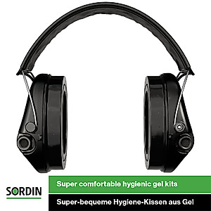 Sordin Supreme Pro-X LED Ear Defenders for Hunting & Shooting - Active & Electronic - Leather Band - Black Ear Muffs
