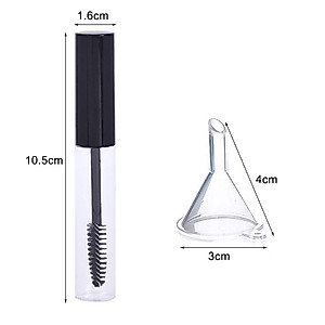 2Pcs 10ml Empty Mascara Tube with Eyelash Wand, Eyelash Cream Container Bottle with Funnels Transfer Pipettes for Travel, Home