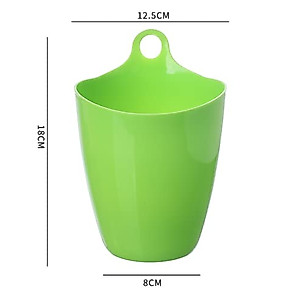 JIBIACB Plastic Small Trash Can, Mini Trash Can,Wall Mounted Trash Can Wastebasket,Garbage Container Bin for Bathroom, Powder Room, Bedroom, Kitchen, Craft Room, Office (Pink)