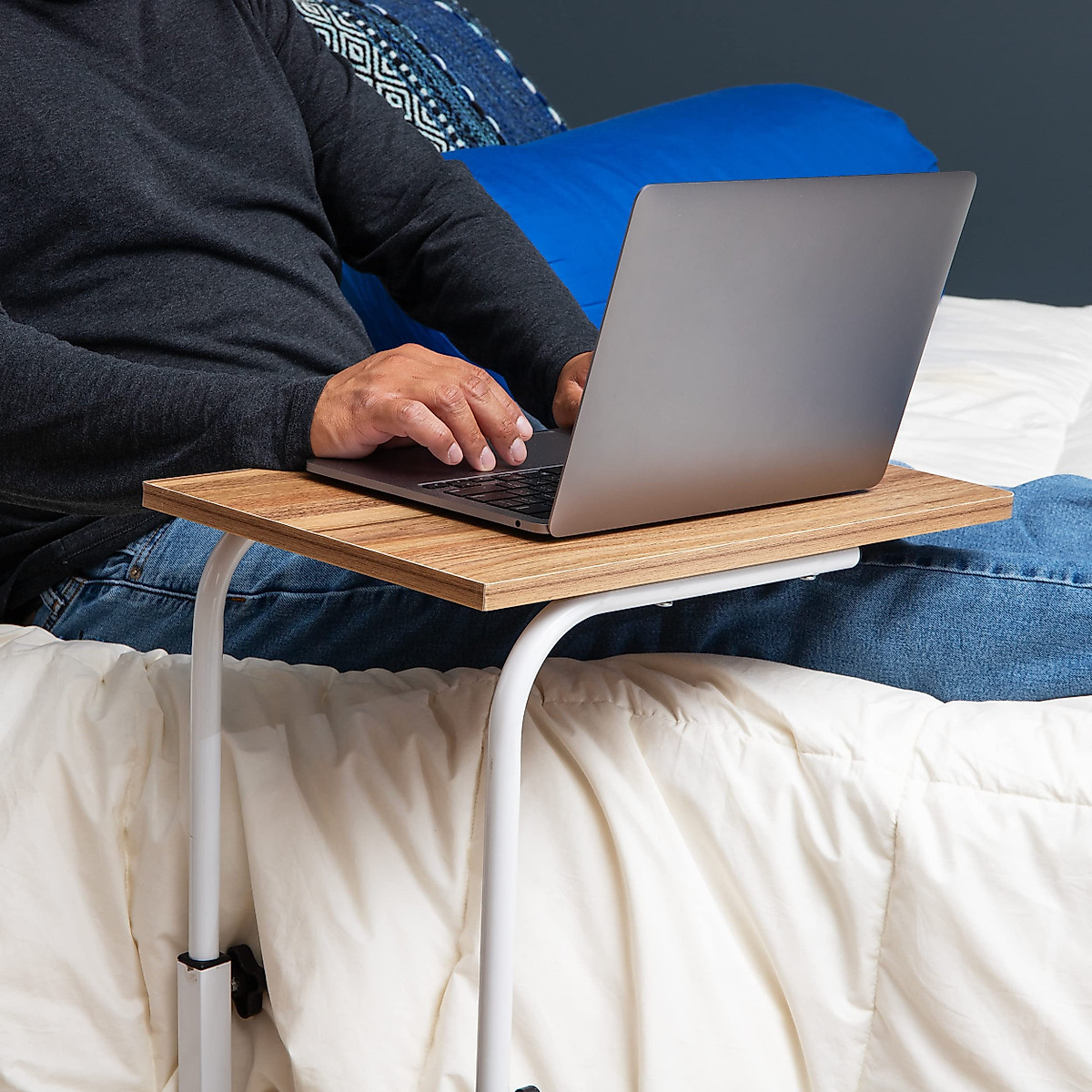 Mind Reader Standing Desk, Laptop Stand, Height Adjustable, Computer Table, Work Table, MDF, 19" L x 12" W x 31" H, Black