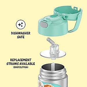 THERMOS FUNTAINER 12 Ounce Stainless Steel Vacuum Insulated Kids Straw Bottle, Frozen 2