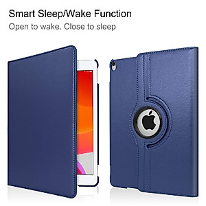 for iPad Air 2 Case Cover - Multi-Angle Viewing 360 Degree Rotating Smart Case Cover, Auto Sleep/Wake, Leather Full Body Protective Cover for iPad Air 2 (Blue)
