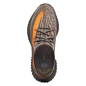 adidas Men's Yeezy Boost 350 V2 Sneakers, Carbon Beluga/Steeple Gray/Solar Red, 10 M US