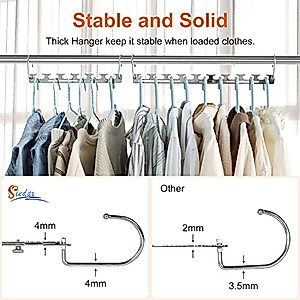 Sindax Space Saving Hangers Telescopic, 6 Holes Clothes Hangers Adjustment to 9 Holes, Upgraded Sturdy Metal Clothes Hangers Space Saving for Heavy Clothes, Closet Organizers and Storage - 5 Pack