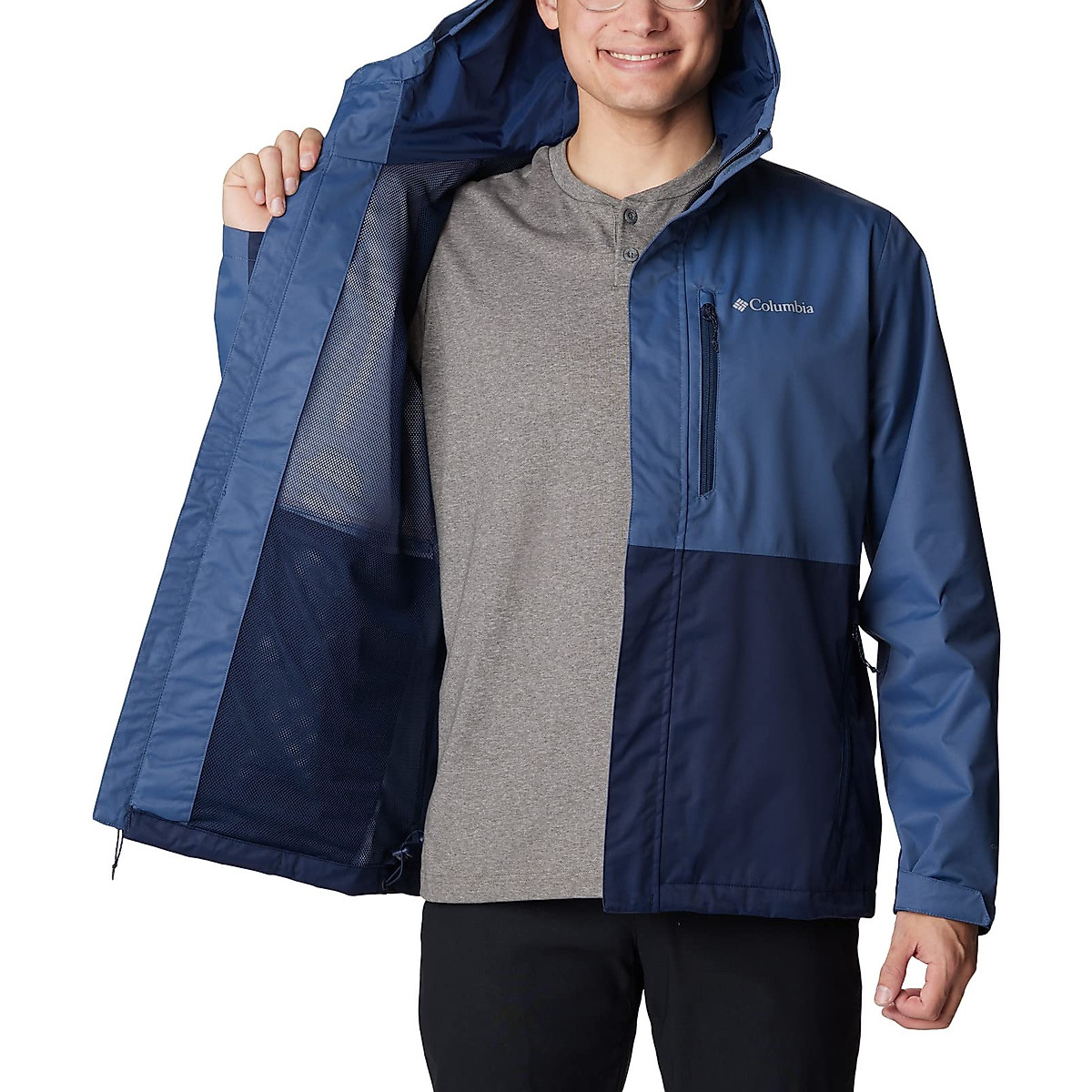 Columbia Men's Hikebound Jacket, Dark Mountain/Collegiate Navy, Medium