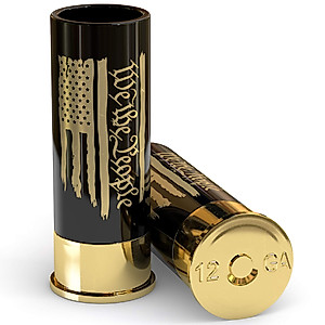 Old Southern Brass 12 Gauge Shot Glasses Set of 4 - We The People Patriotic American Flag