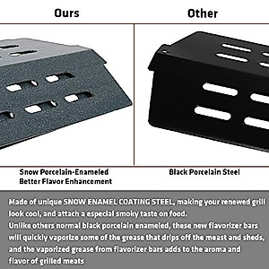 Uniflasy 7622 Heat Deflector for Weber Genesis 300 Series, Genesis E310 E320 E330 S310 S320 S330 Grill Parts with Front Control Knobs (2011 & Newer), Porcelain Steel Flavor Bar for Weber 65505 62756