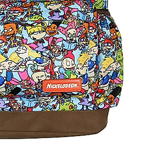 INTIMO Nickelodeon '90s Cartoon Rugrats Ren and Stimpy School Travel Backpack With Faux Leather Bottom
