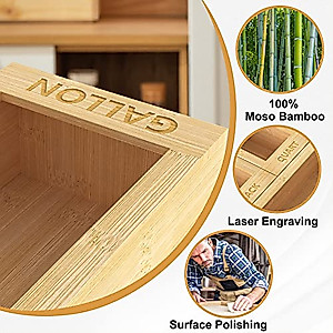 Migarndy Ziplock Bag Storage Organizer, Moso Bamboo Ziplock Bag Organizer for Drawer, Suitable for Gallon, Quart, Sandwich, Snack, Slider Bags, Compatible with Ziploc, Solimo, Glad, Hefty (Bamboo)