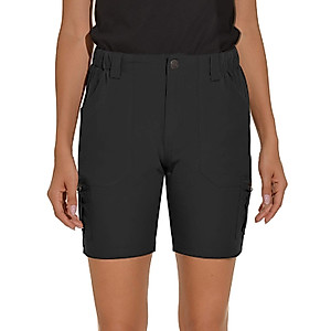 VAYAGER Women's Hiking Cargo Shorts Quick Dry Lightweight Stretch Shorts Golf Fishing Outdoor Casual Shorts Black X-Large