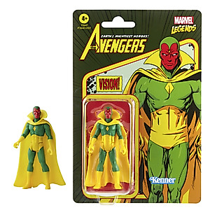 Marvel Hasbro Legends 3.75-inch Retro 375 Collection Vision Action Figure Toy, Yellow