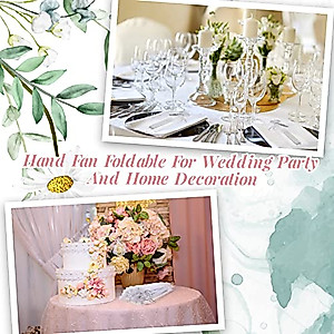 Gerrii 50 Pcs Folding Handheld Fans Paper White Wedding Fans Heart Shaped Folding Fans with Labels and Gift Bags for Wedding Celebration Birthday Party Bridal Shower Favors Kids Supplies