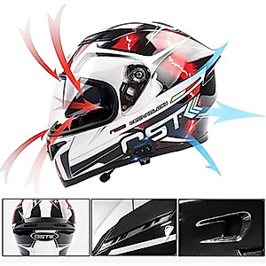 YMKJGZS Motorbike Motorcycle Modular Bluetooth Helmet DOT Approved Flip Up Front Helmets Integrated Dual Anti-Fog Visors Full Face Street Racing Helmet for Adults Men Women (14,M(57-58CM))