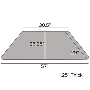 Flash Furniture Wren 29''W x 57''L Trapezoid Grey Thermal Laminate Activity Table - Standard Height Adjustable Legs