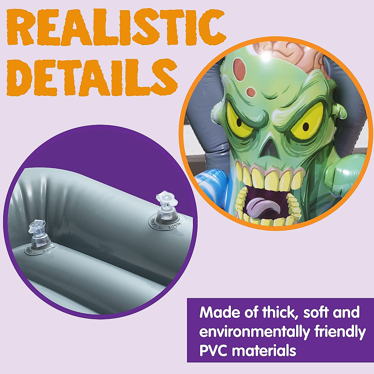 JOYIN Novelty Inflatable Zombie Happy Halloween Drink Cooler Party Beverage Holder, (25"x 34"x 32" Approximate Inflated Size) for Indoor Outdoor Home Halloween Birthday Party Decorations