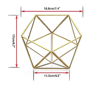 ELLDOO Gold Glass Coffee Pods Holder, 15 Sided Geometric Box Coffee Pod Organizer for K Cup Espresso, Tea Bags Sugar Packets Coffee Capsule Storage Holder for Kitchen Coffee Bar Office Desktop Counter
