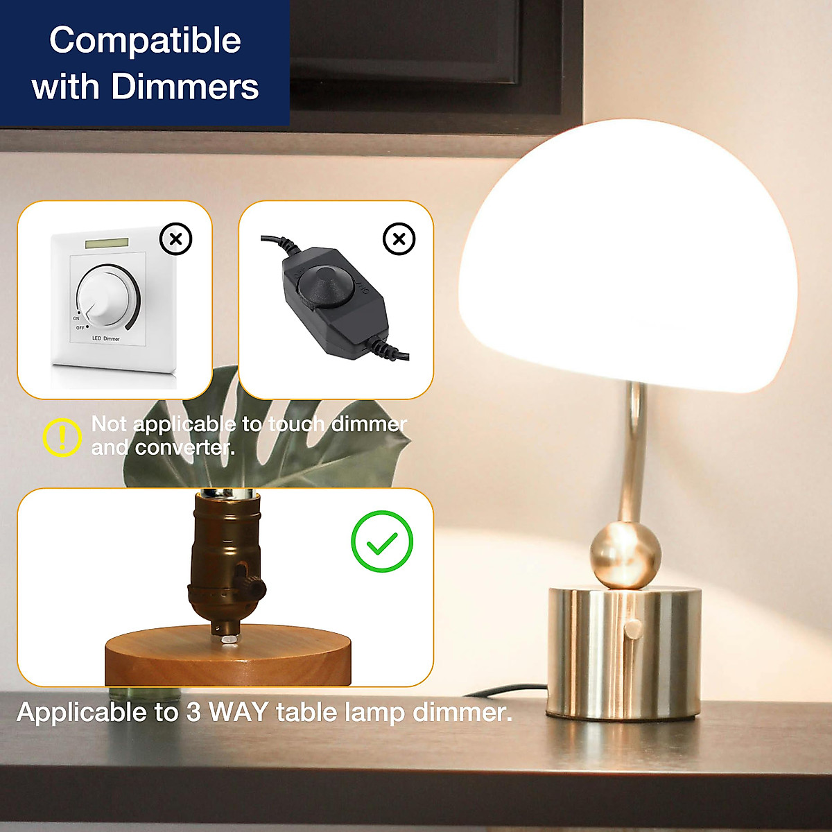 FLSNT 𝟑 𝐖𝐚𝐲 𝐋𝐄𝐃 𝐋𝐢𝐠𝐡𝐭 𝐁𝐮𝐥𝐛𝐬, A21 LED Light Bulb E26 Standard Base, 40W 60W 100W Equivalent, 3-Way Dimmable A21 LED Light Bulbs, 400-800-1500 Lumens, 3000K Soft White, 2 Pack