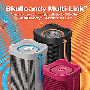 Skullcandy Terrain XL Wireless Bluetooth Speaker - IPX7 Waterproof Portable Speaker, 18 Hour Battery, Nylon Wrist Wrap, True Wireless Stereo