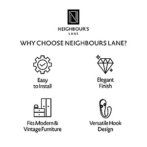 Neighbours Lane Towel Hooks for Bathroom Wall Mounted - Satin Nickel Single Prong Wall Hooks for Hanging Coats, Clothes, Bags, Hats, Towels, & More - Pack of 5 Small-Sized Hooks