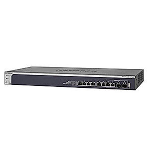 NETGEAR 8-Port Smart Managed Plus Switch, 8x10GBASE-T, 1xSFP+, 10xSFP+, ProSAFE Lifetime Protection (XS708E), Silver