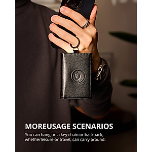 YESIIW Airtag Wallet For Men - Multifunctional Wallet Leather Card Holder With Keychain, Protection Up To 10 Cards Card Case