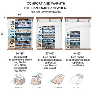 Bestie Gifts to My Bestie Blanket Best Friend Birthday Gifts for Women Bestie Sister Teen Girls Long Distance Friendship Gift Christmas or Valentines Gift for Her Throw Blankets 50 x 60 inch