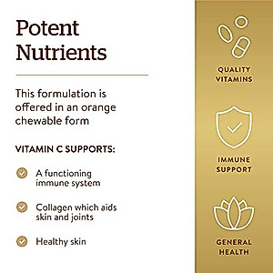 Solgar Vitamin C 500 mg Chewable Tablets, Orange Flavor - 90 Count - Antioxidant & Immune Support - Supports Healthy Skin & Joints - Non GMO, Vegan, Gluten Free, Kosher - 90 Servings