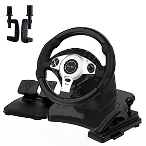 NBCP Steering Wheel Universal Usb Car Sim 270/900 degree Race Steering Wheel with pedal Pedals And Shifter Bundle for Xbox One,Xbox Series X/S,PS4,PS3