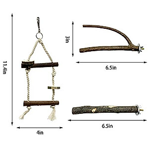 EBaokuup Bird Parrot Perch Stand Set - 10 PCS Natural Wood Bird Parakeet Stand Branch, Fork Perch Rod Stand Paw Grinding Stick Bird Cage Accessories for Pet Budgies Cockatiels Conure Lovebirds